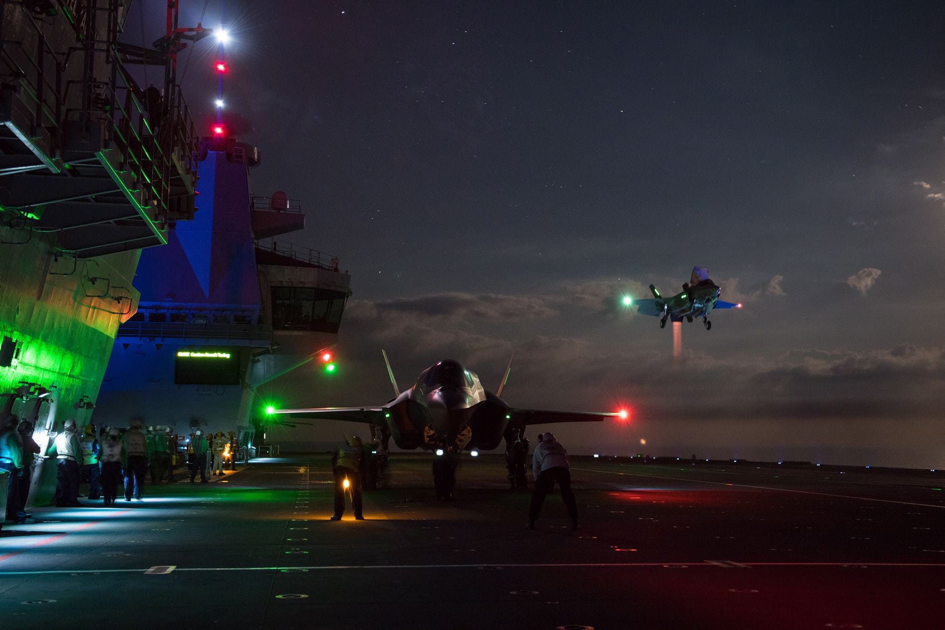 Night Military Aircraft RAF Fighters Carry Out Night Flying Exercises