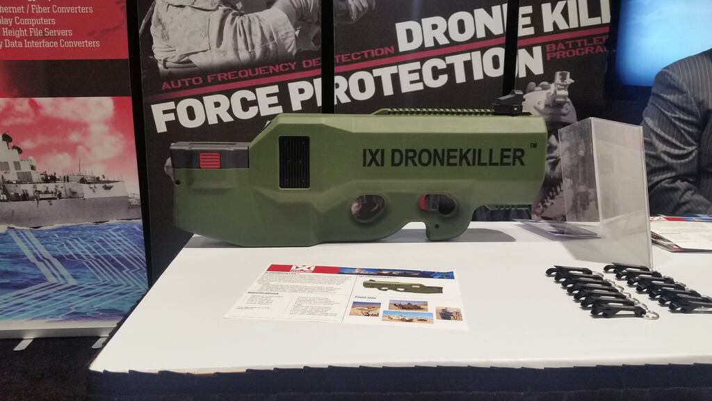 This gun shoots drones out of the sky