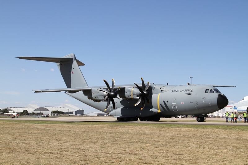 British Air Force A400M airlifters prepped for tactical missions