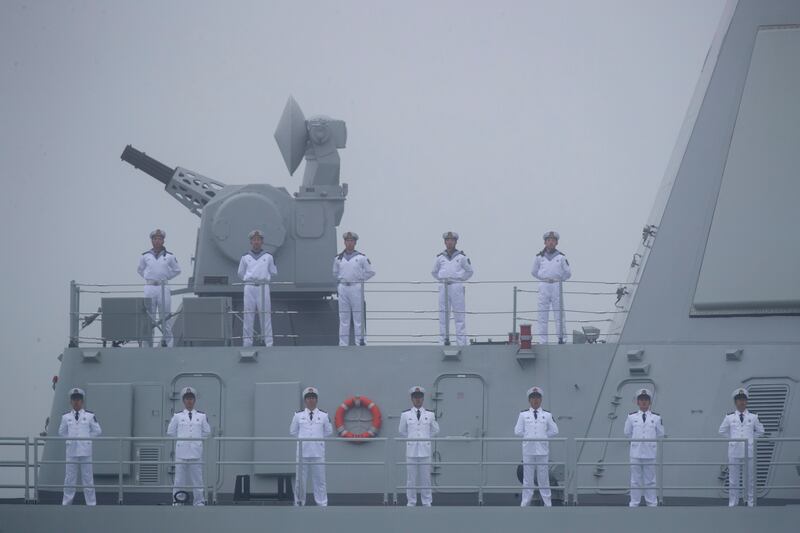 China simultaneously commissions three warships on Navy anniversary