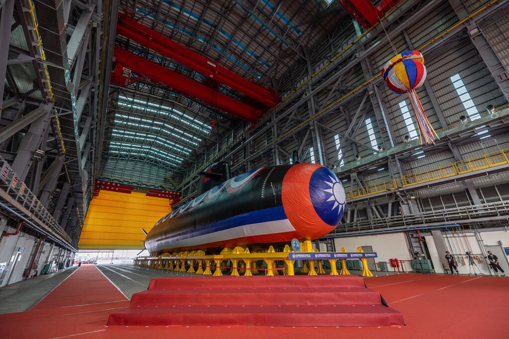 Taiwan launches its first homemade submarine