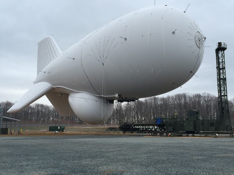 JLENS Spy Blimp on the Ground After Journey Over Pennsylvania