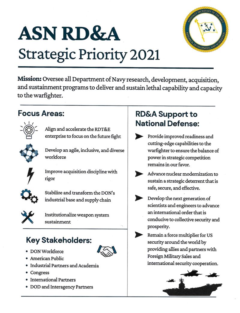 US Navy acquisition chief outlines FY22 priorities