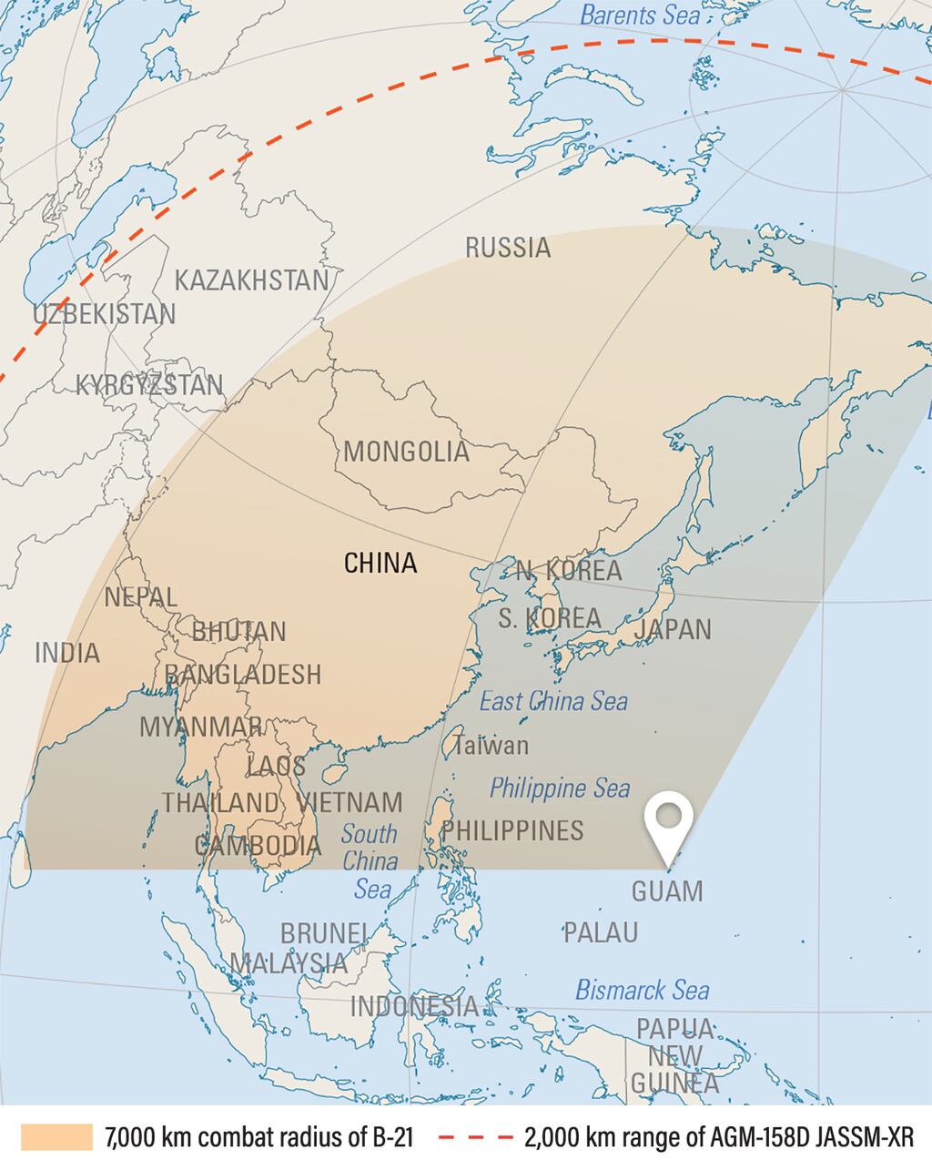 Where might the US station its B-21 bombers to deter China?