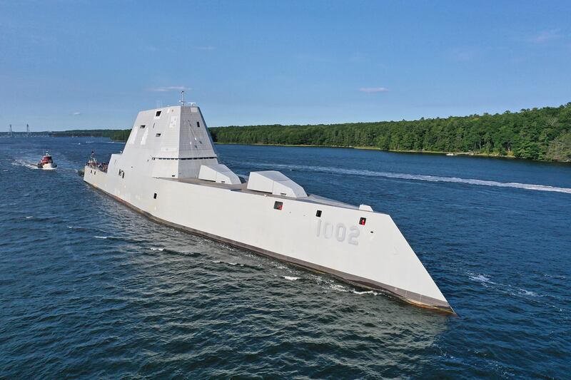 Third Zumwalt stealth destroyer completes builder’s trials in Maine